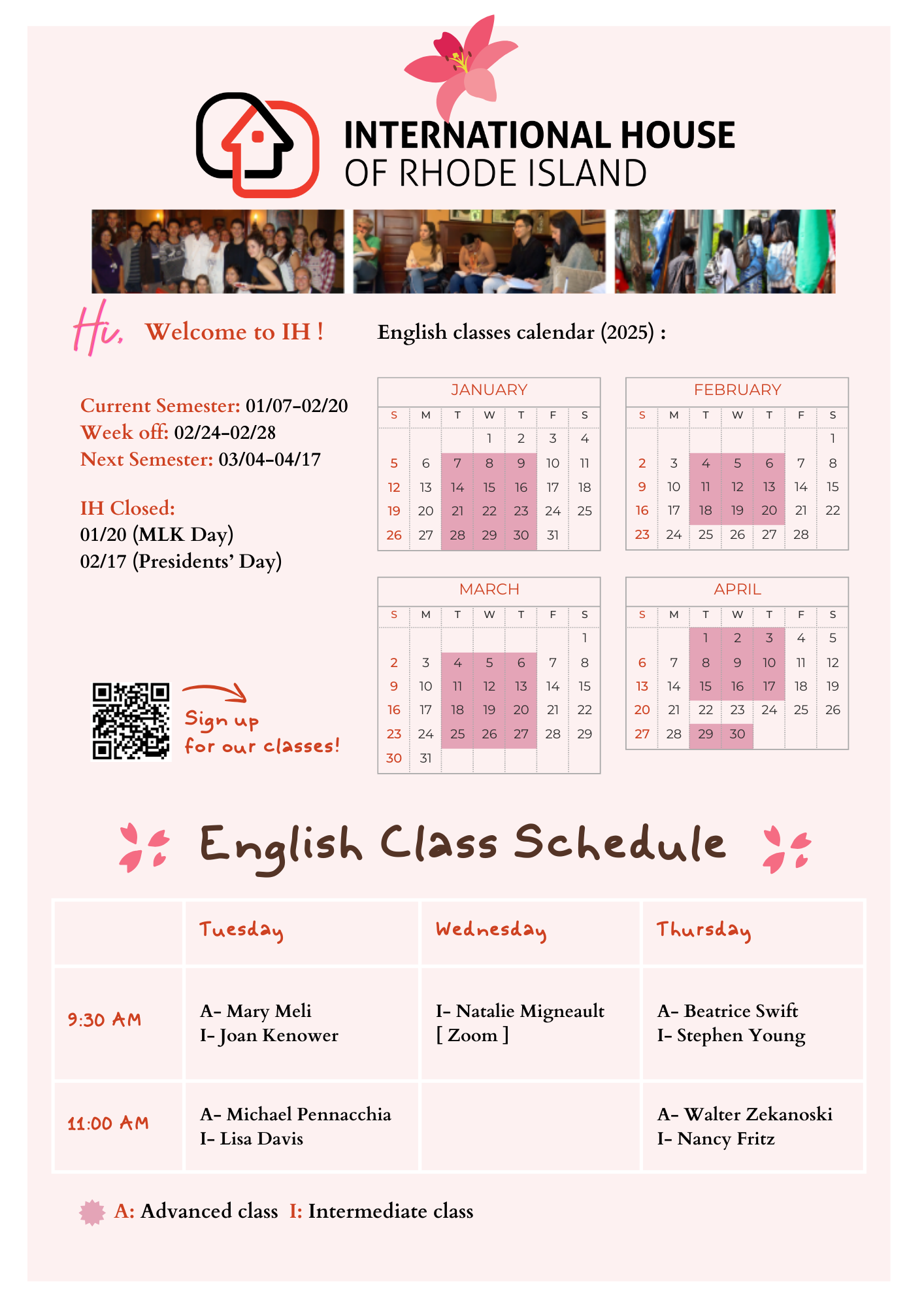 English Class Registration — International House of Rhode Island