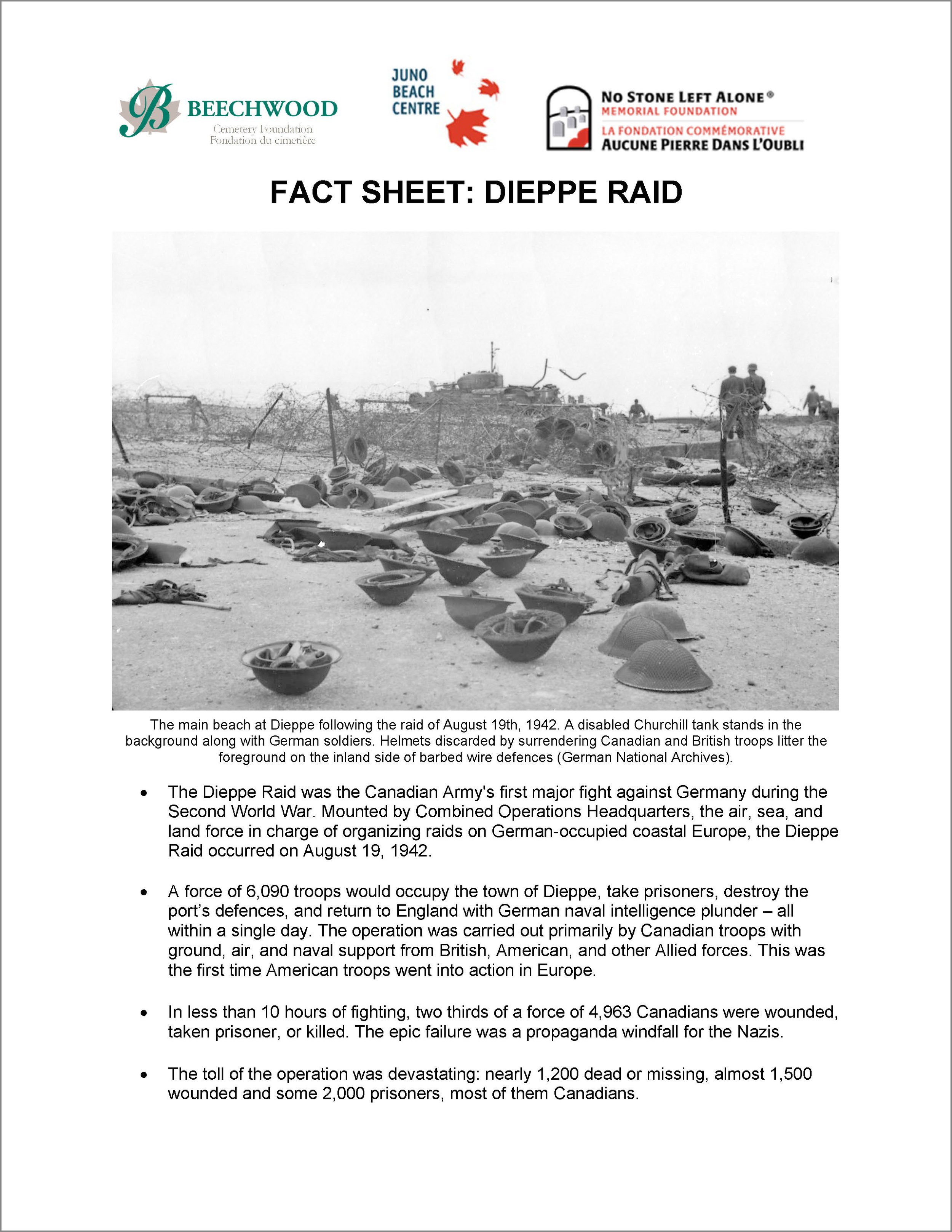 Letters to Dieppe — No Stone Left Alone