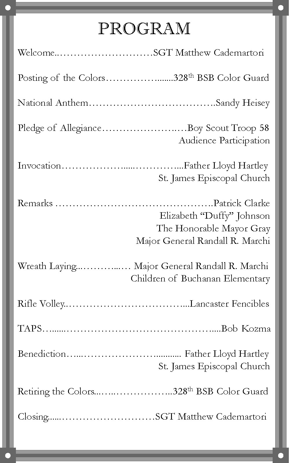 2014 Wreath-Laying Ceremony — WHC