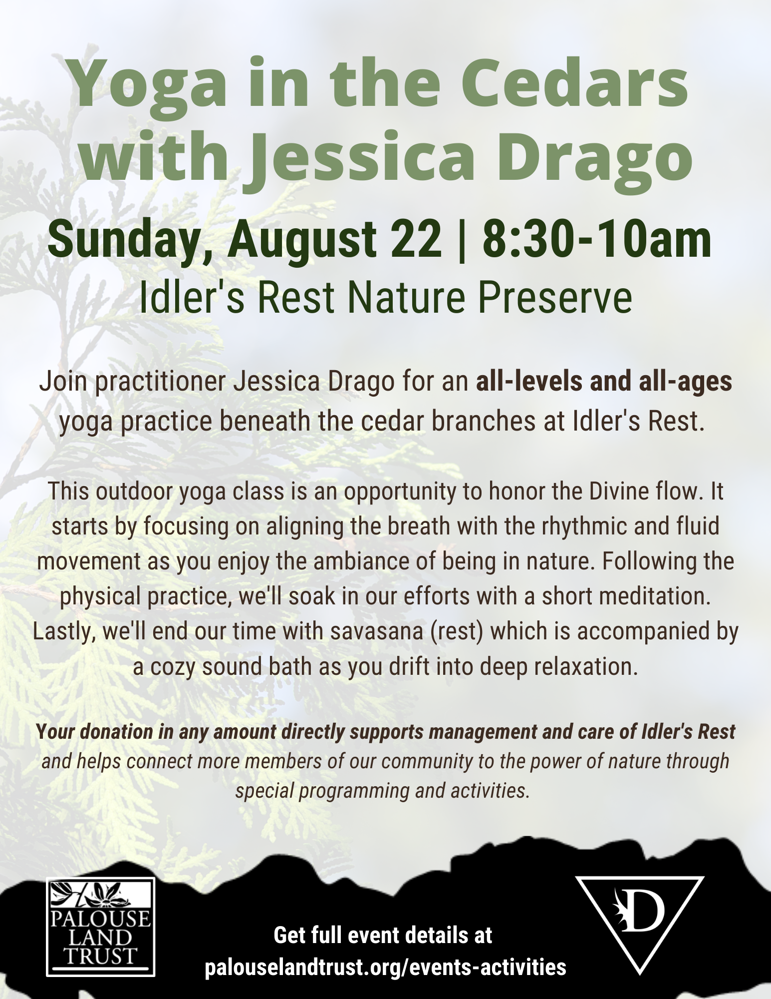 Yoga in the Cedars with Jessica Drago — Palouse Land Trust