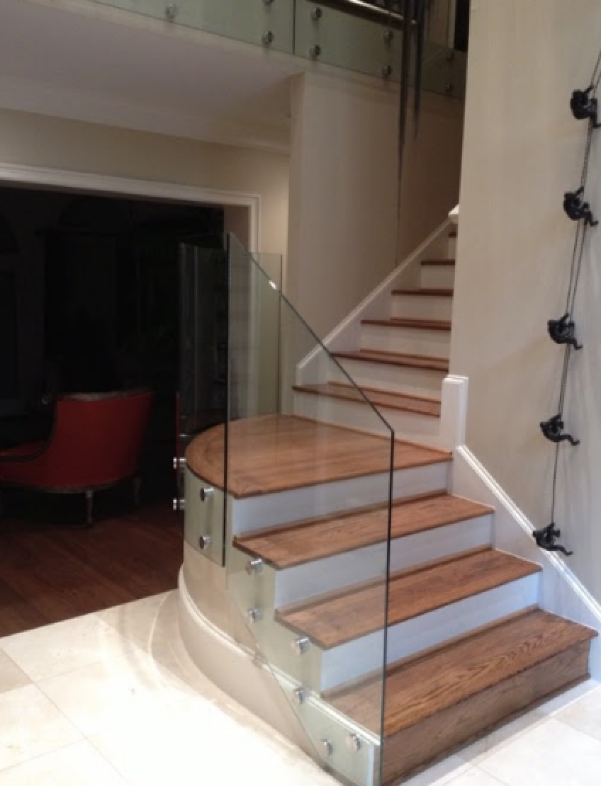 Various Curved Glass Railings — Houston Stair Company, Inc.