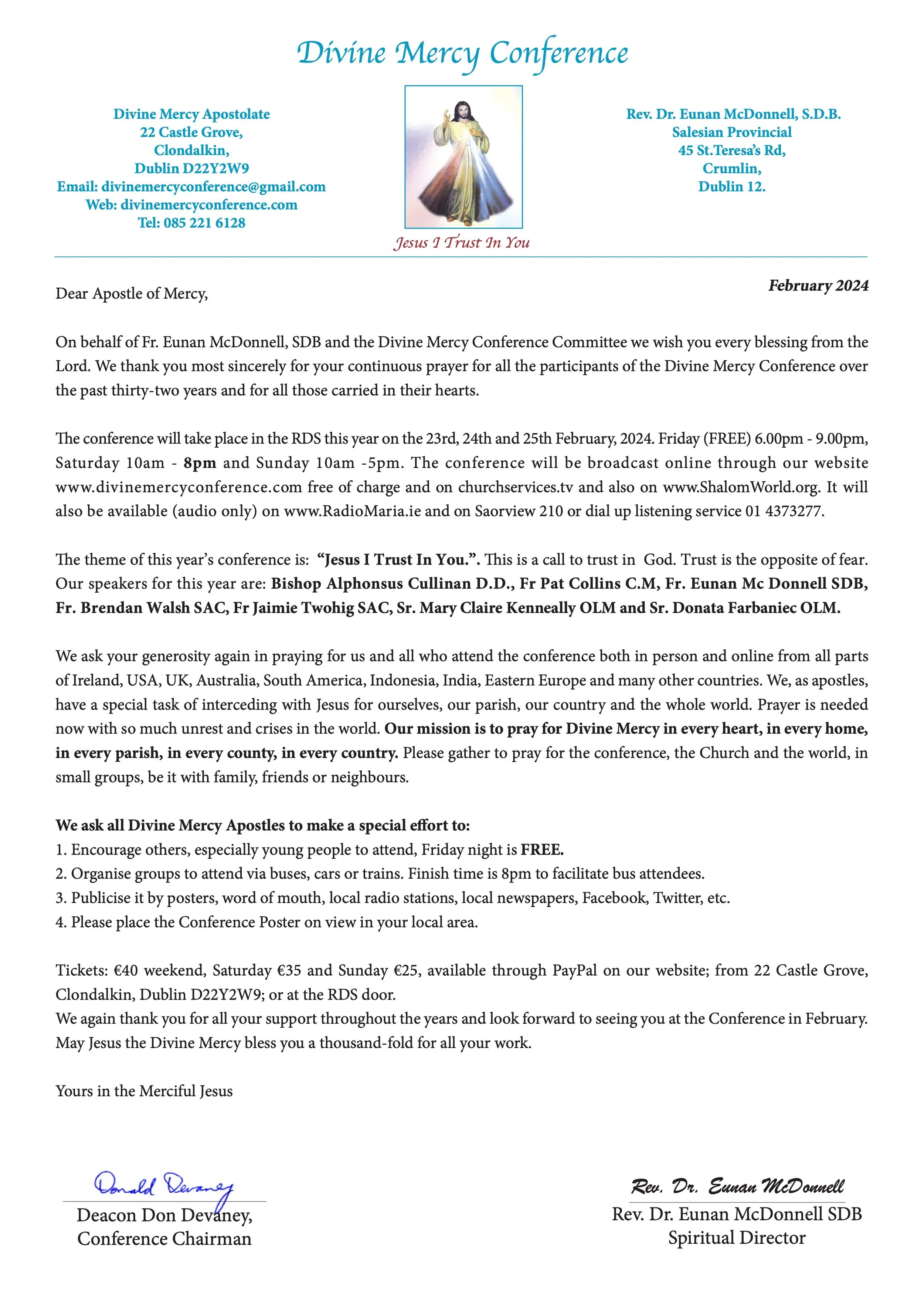 Programme of Events — Divine Mercy Conference