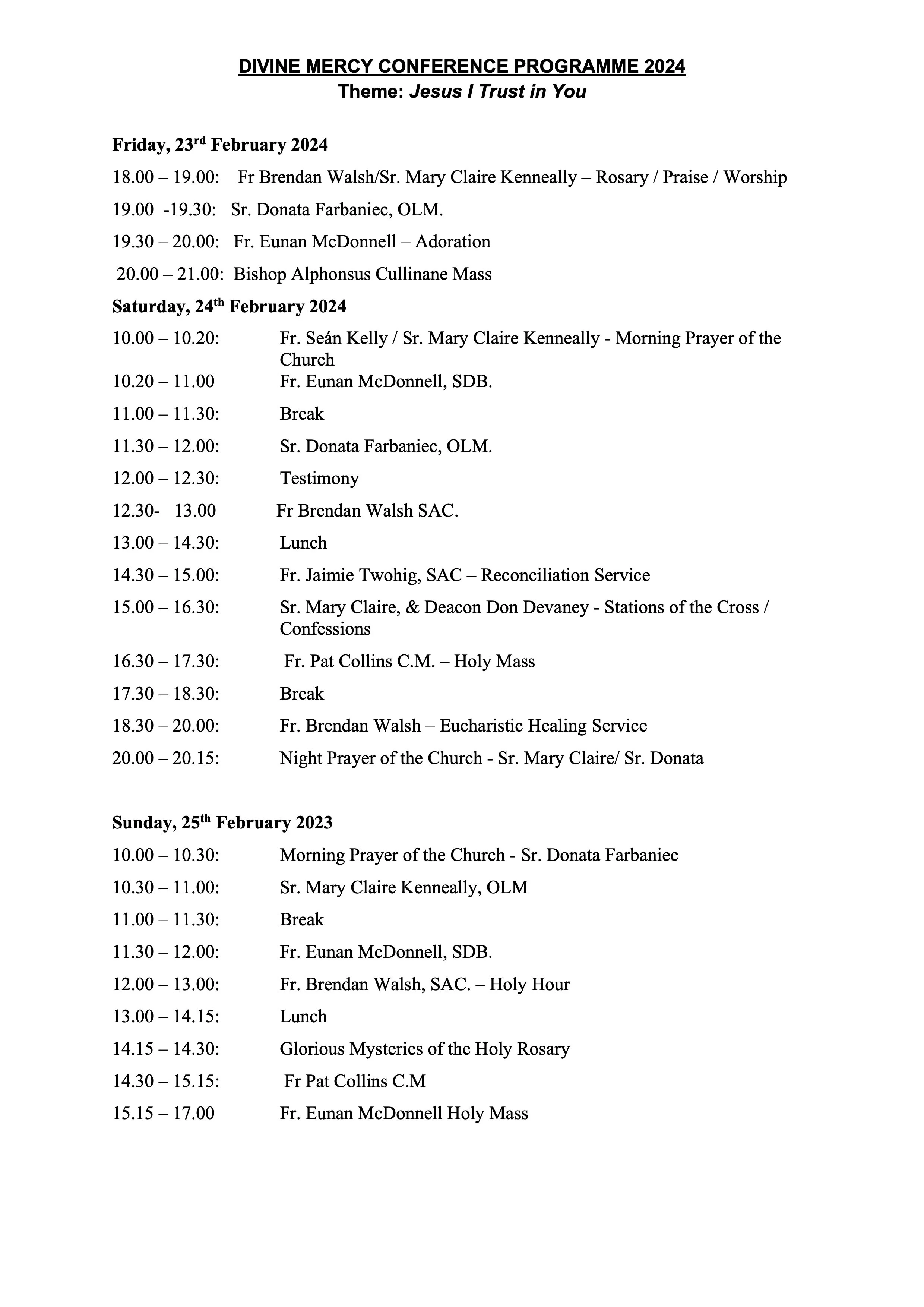 Divine Mercy Conference