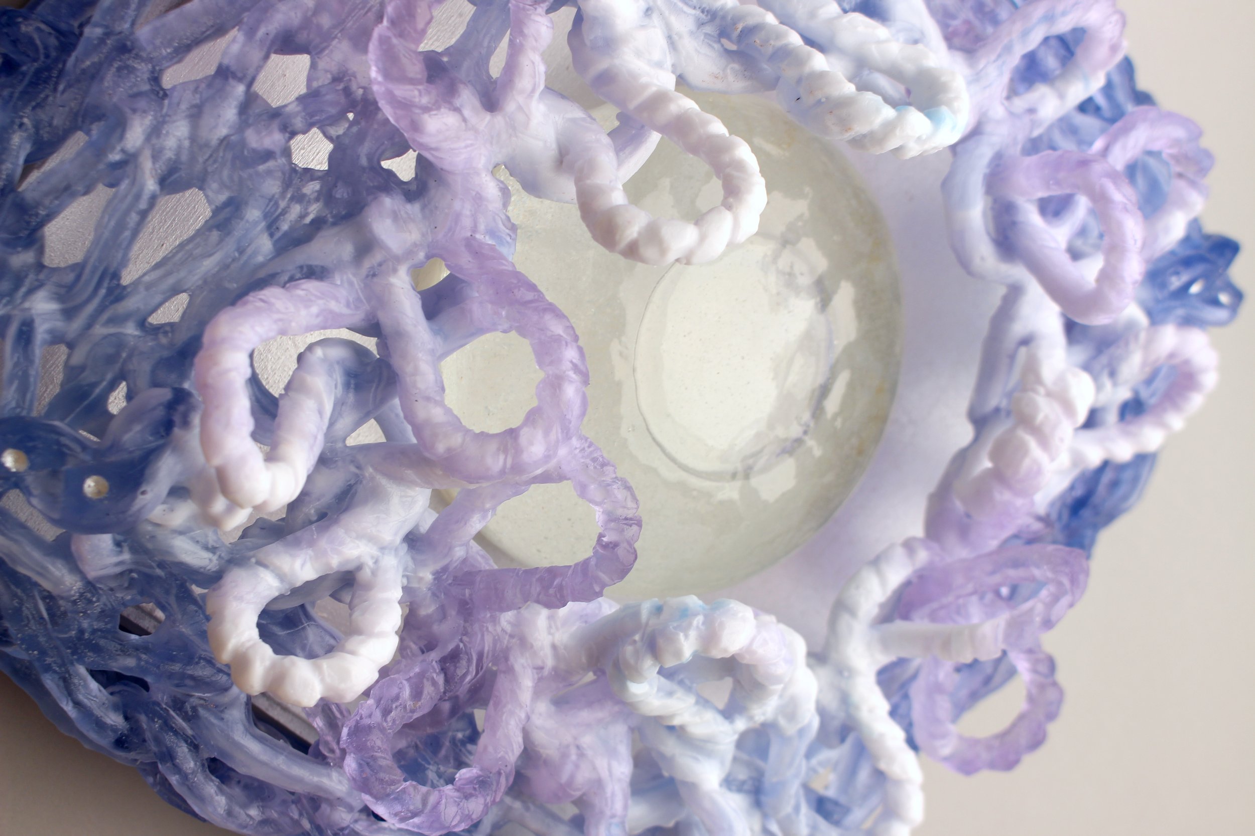 Illuminated Knitted Glass Sculpture - "Eyedolize" — Carol Milne