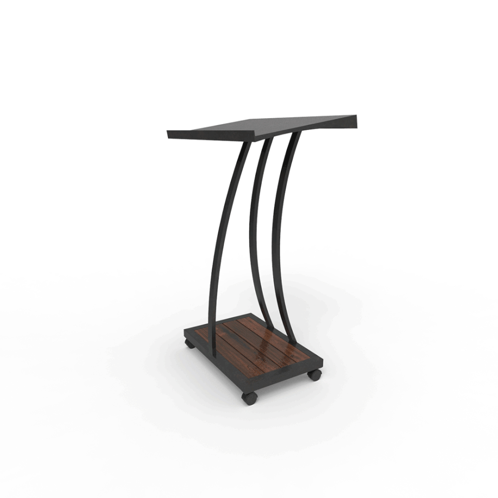 Rolling Podium Wood