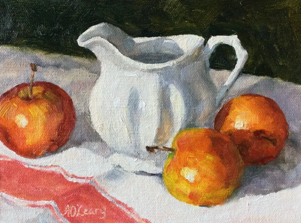 Honeycrisps and Cream Oil Painting by Alice O'Leary — The Craft Guild