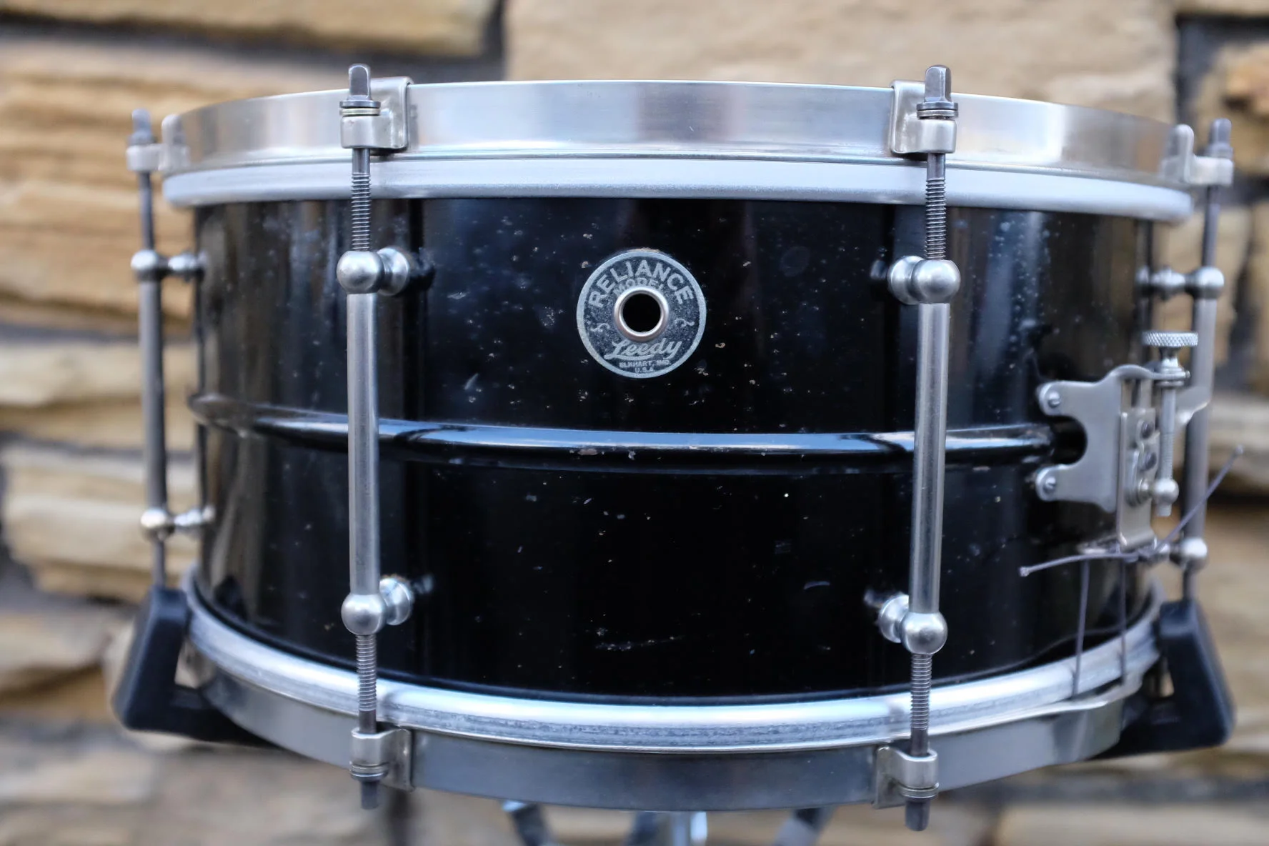 1930's Leedy 'Reliance' Black Lacquer over Brass, 14x6.5" (8 lug) — JOE ...