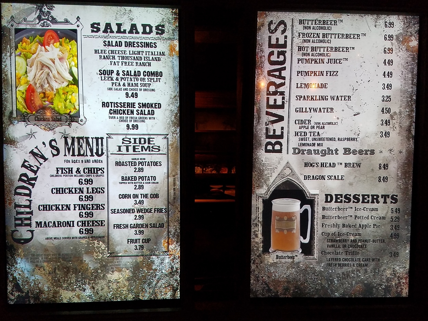 Harry Potter Food Menu