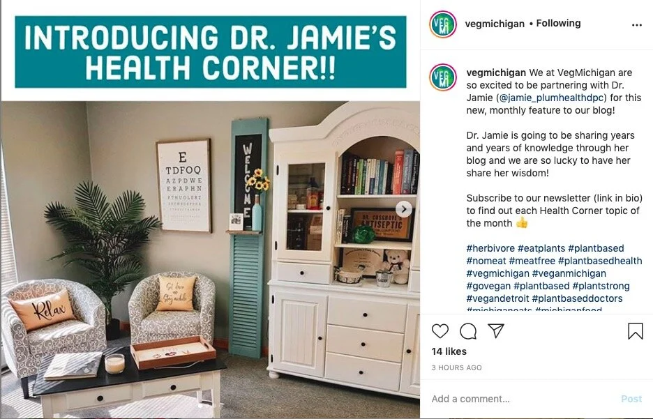 Dr. Jamie Qualls to Start a Plant-Based Blog — Plum Health - Direct ...