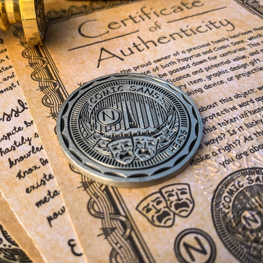 Papyrus Comic Sans Coin — Mattgyver