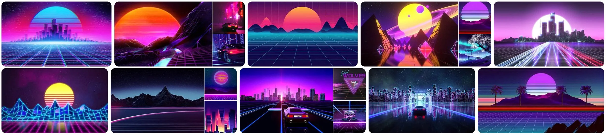 Synthwave Pixel Art Skyline — Mattgyver