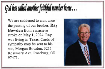 ANNOUNCEMENTS — Woodward Park church of Christ