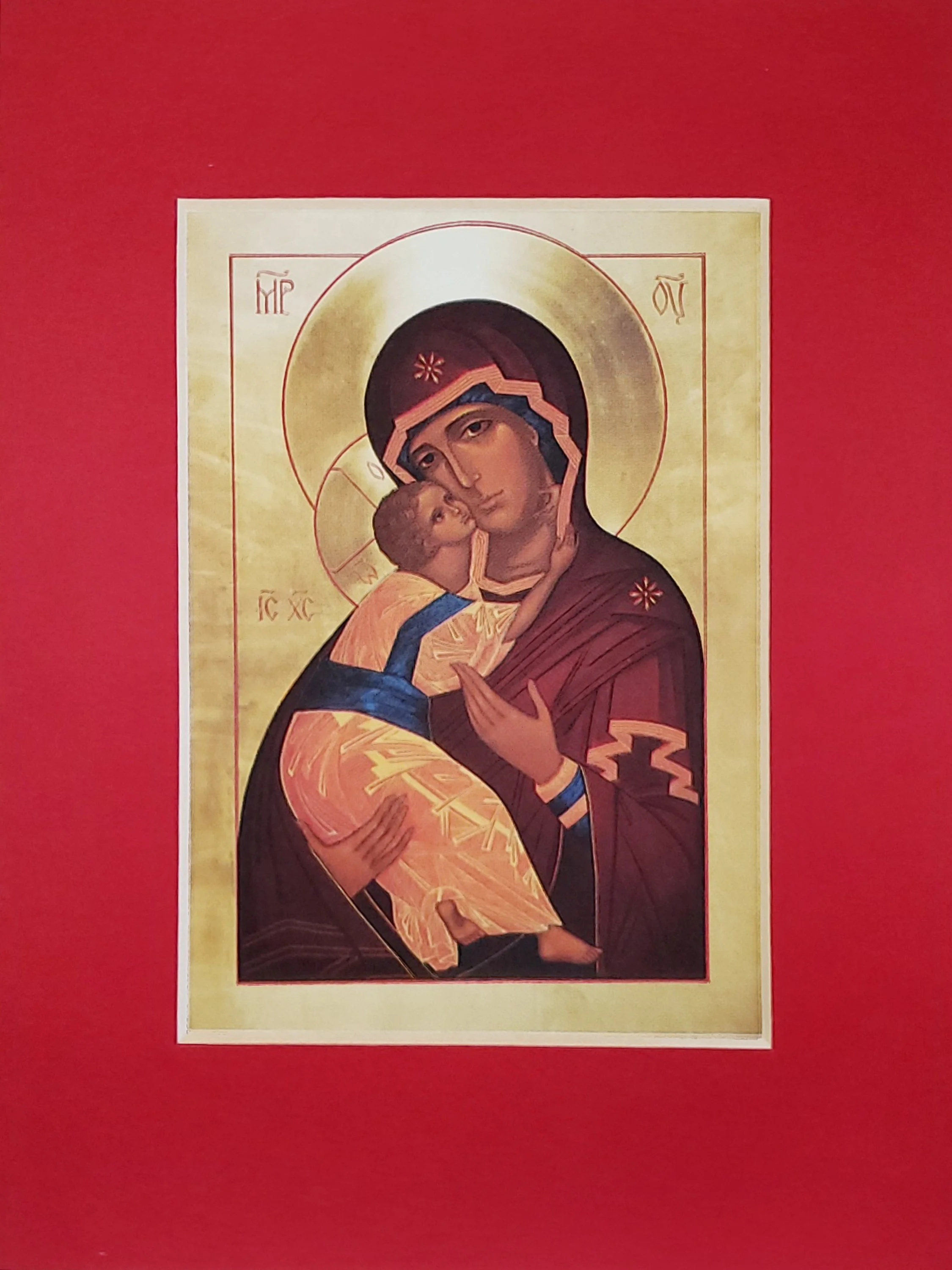 The Virgin Eleousa (Tenderness) in Red Garment — Metanoia of Vermont