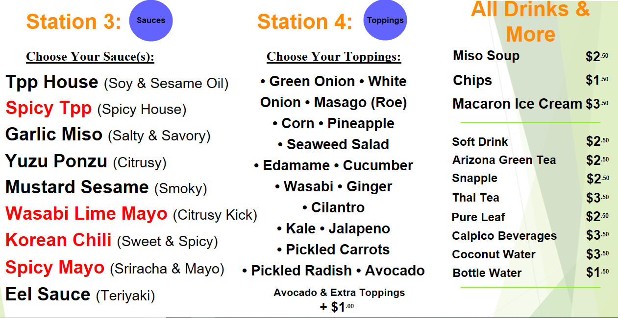 Menu — The Poke Place