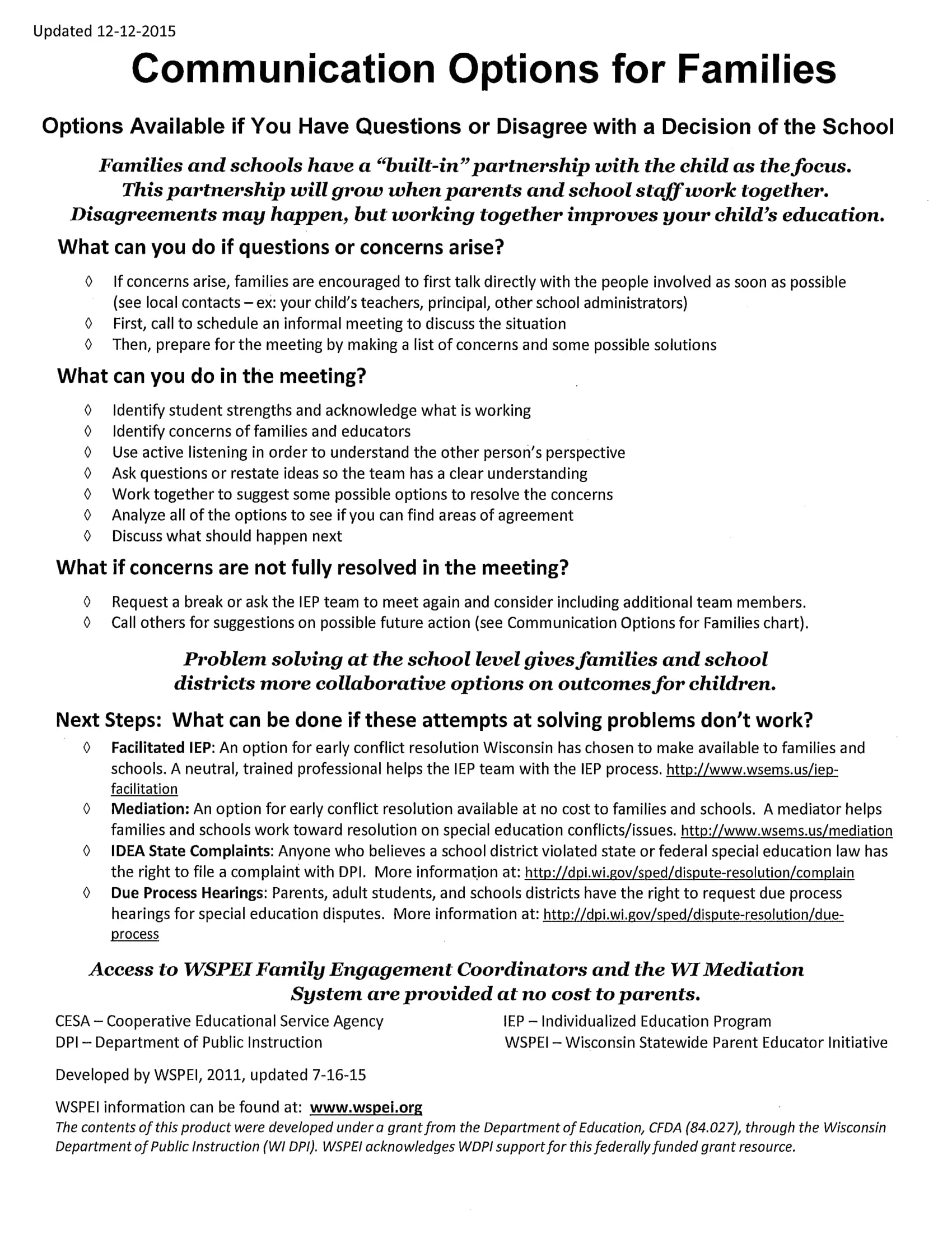 Communication Options for Families of Students with IEPs — NAMI Dane County