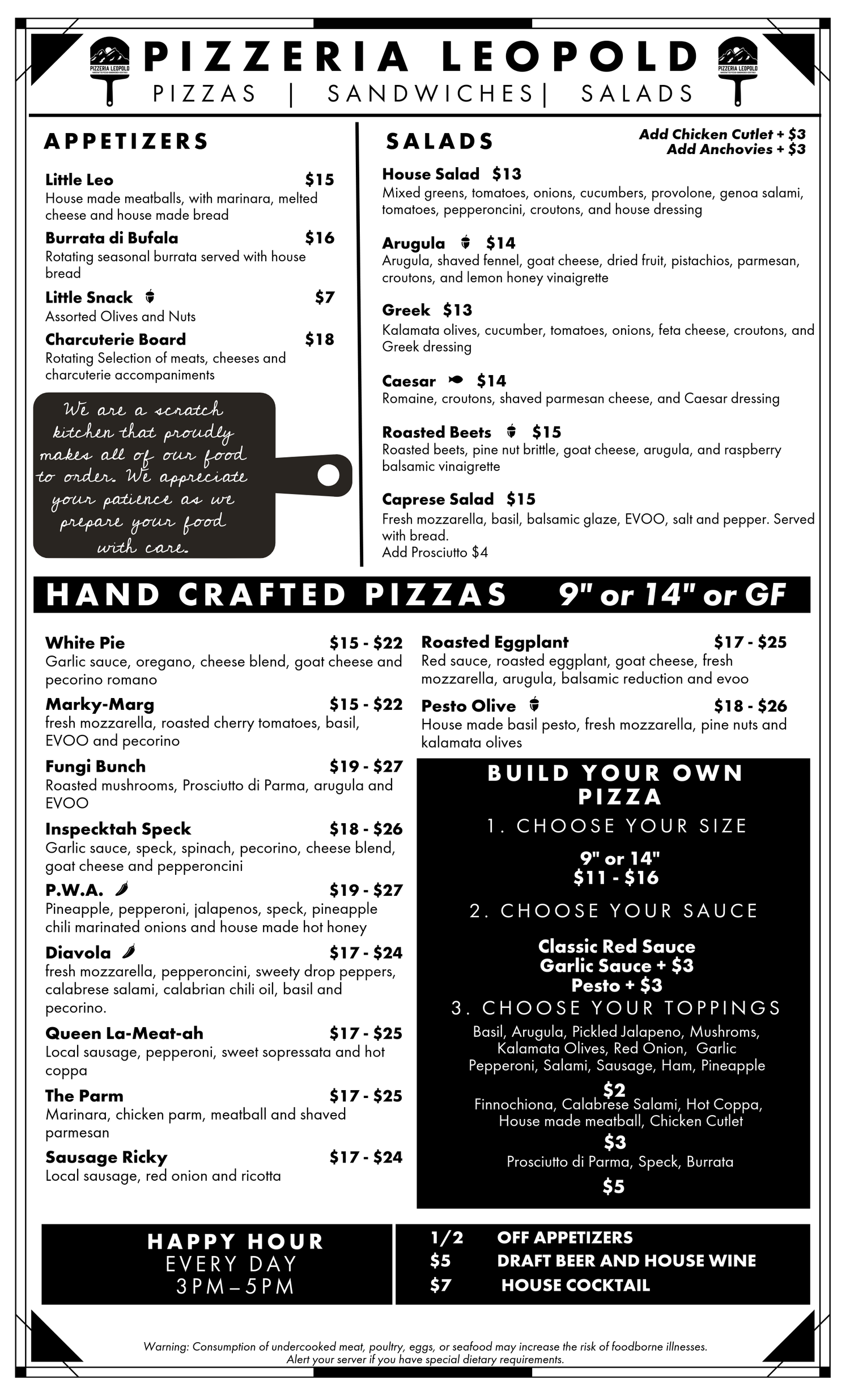 Menus — Pizzeria Leopold