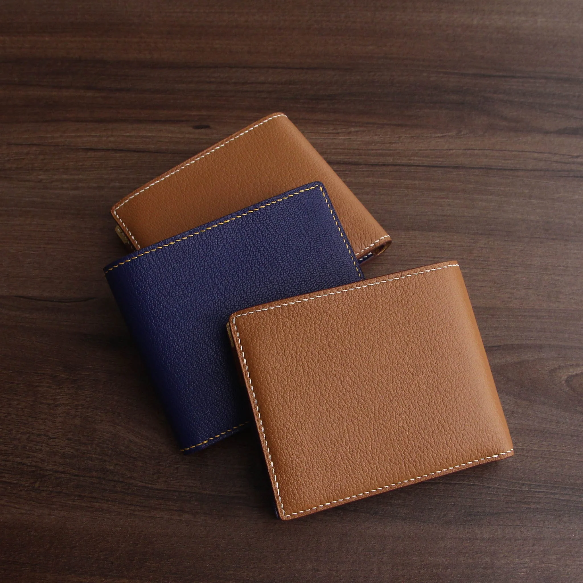 The Honey Billfold Wallet - Caramel, Yellow & Blue — Sergej Laurentius