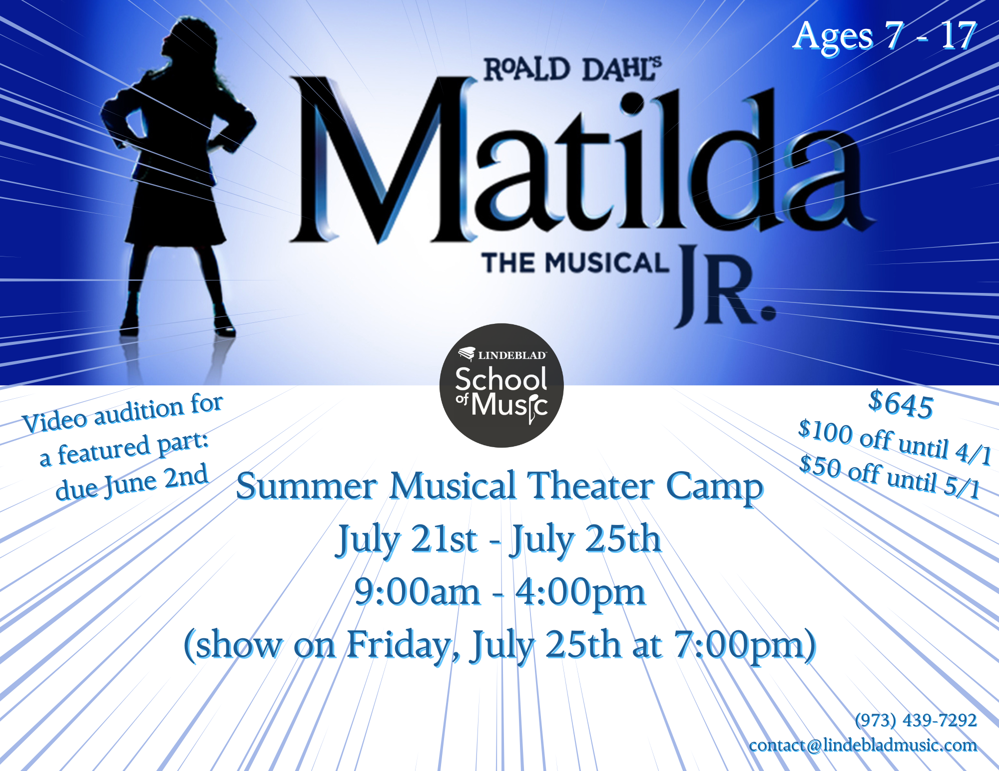 Summer Musical Theater Camp! Matilda Jr. — Lindeblad School of Music ...