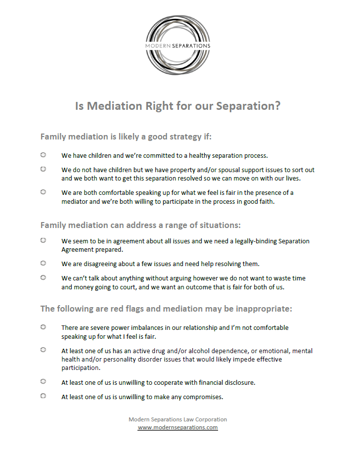 BC Separation Checklists - Prepare for Your Separation & Divorce ...