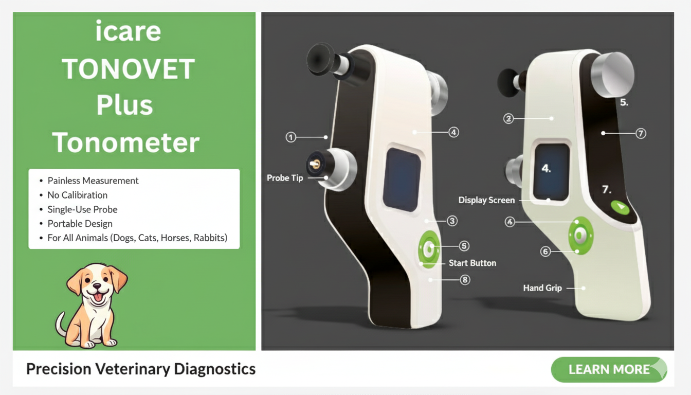 Icare TONOVET Plus: No Anesthetic Pet Eye Pressure Testing