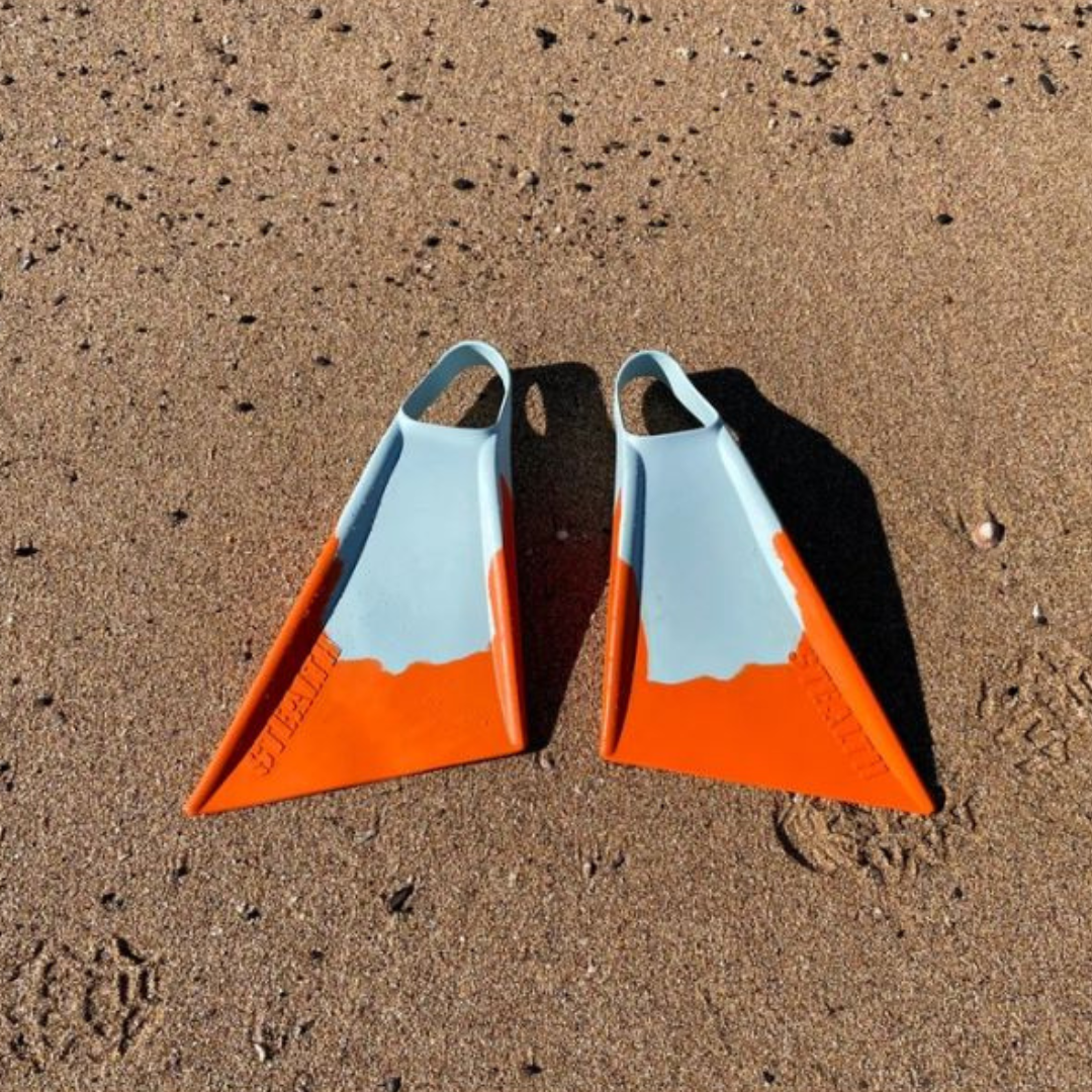 Stealth Soft Body Surfing Fins Orange — WAW Handplanes