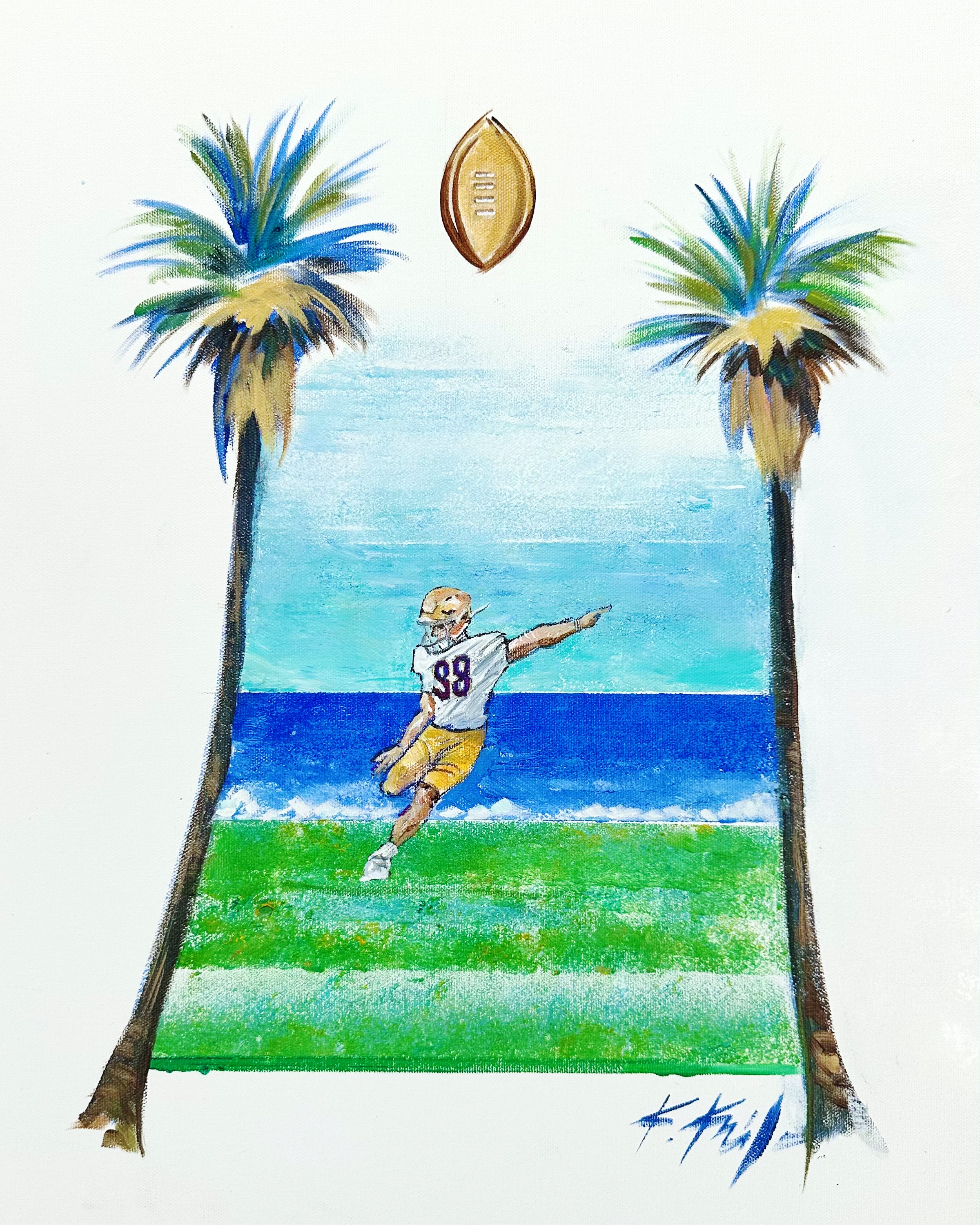 Mitch Jeter Kicks Through the Palm Tree Uprights LE 100 — Kathleen Keifer