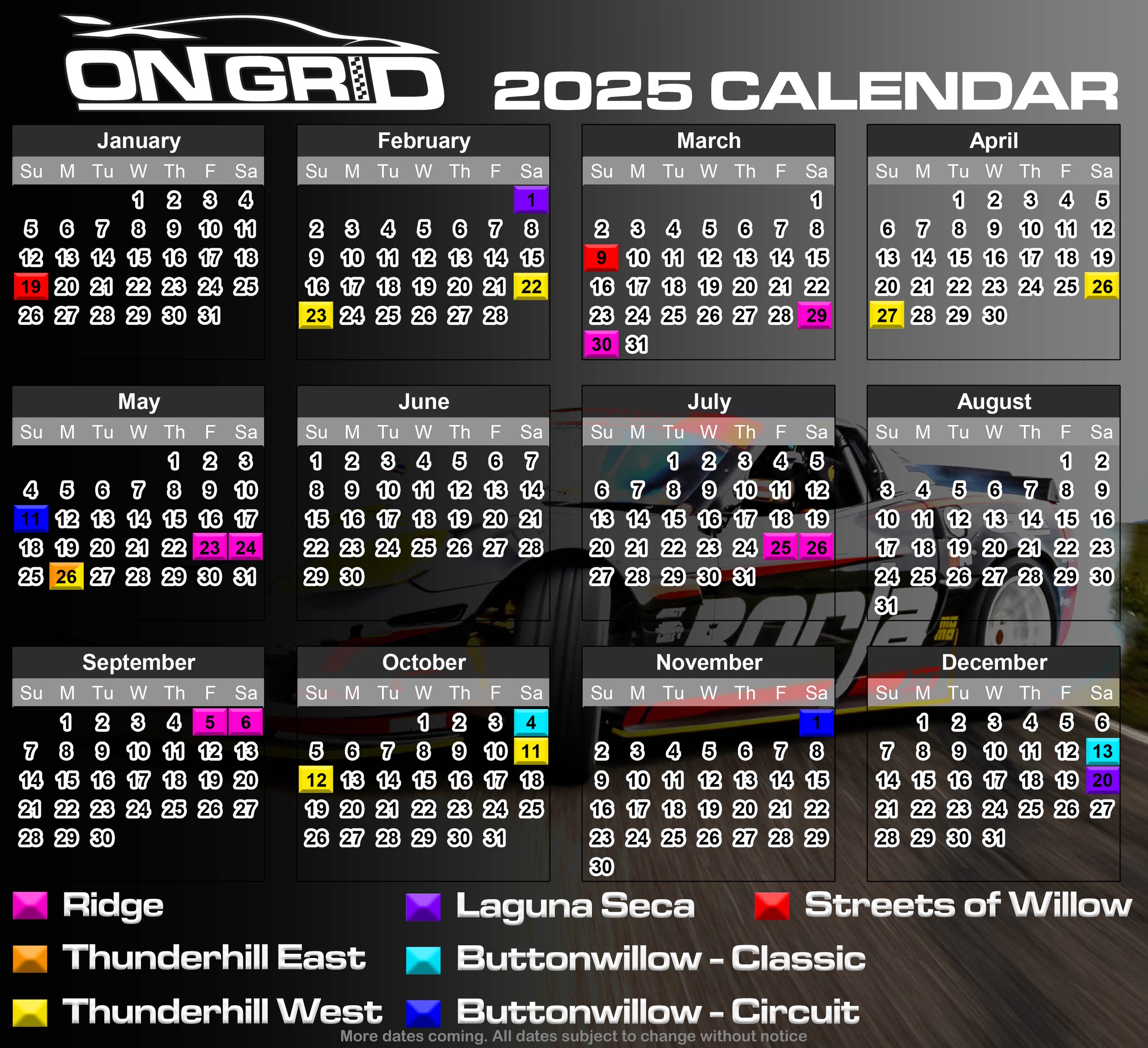 2025 Calendar — OnGrid