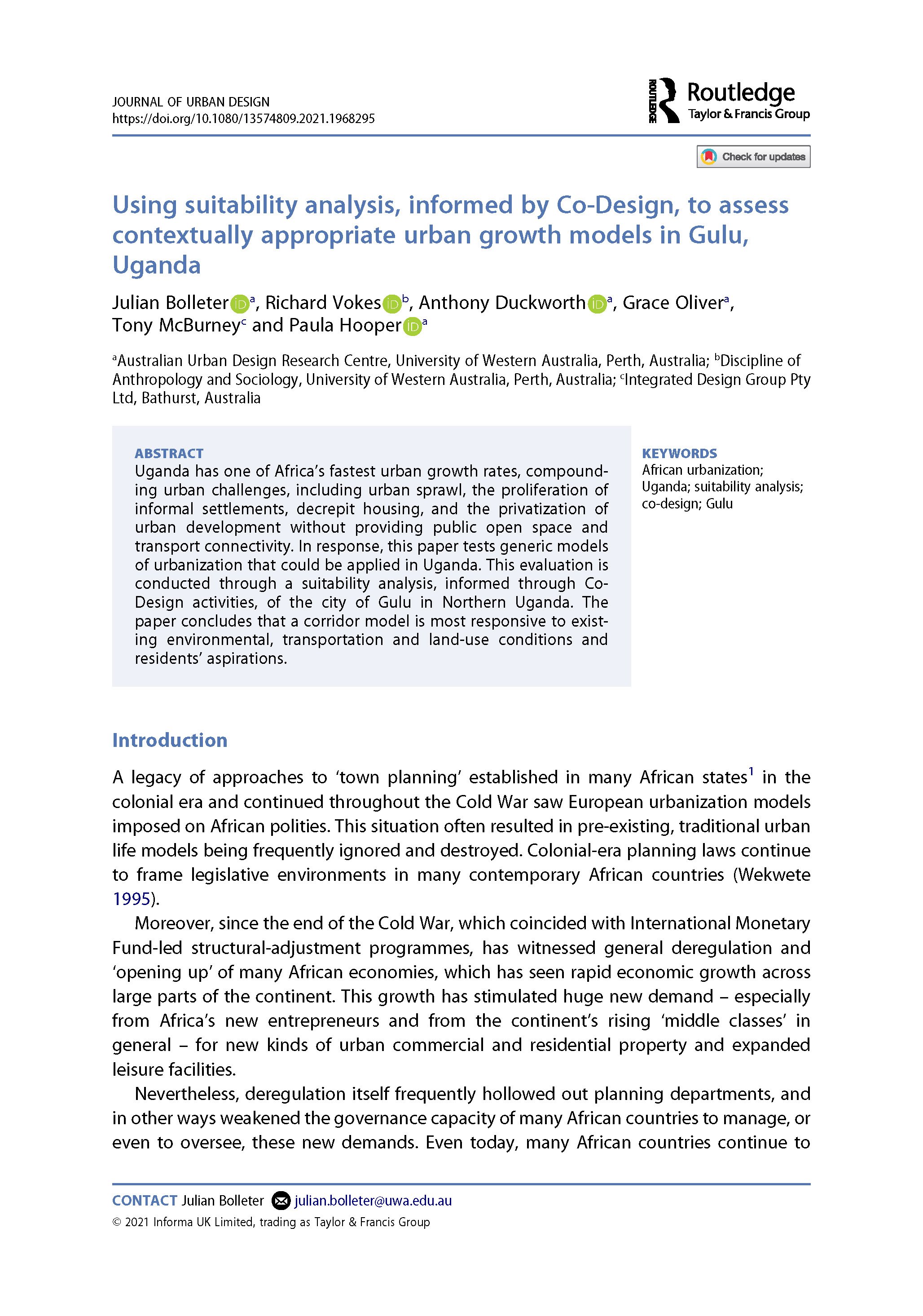 PUBLICATIONS — AUDRC