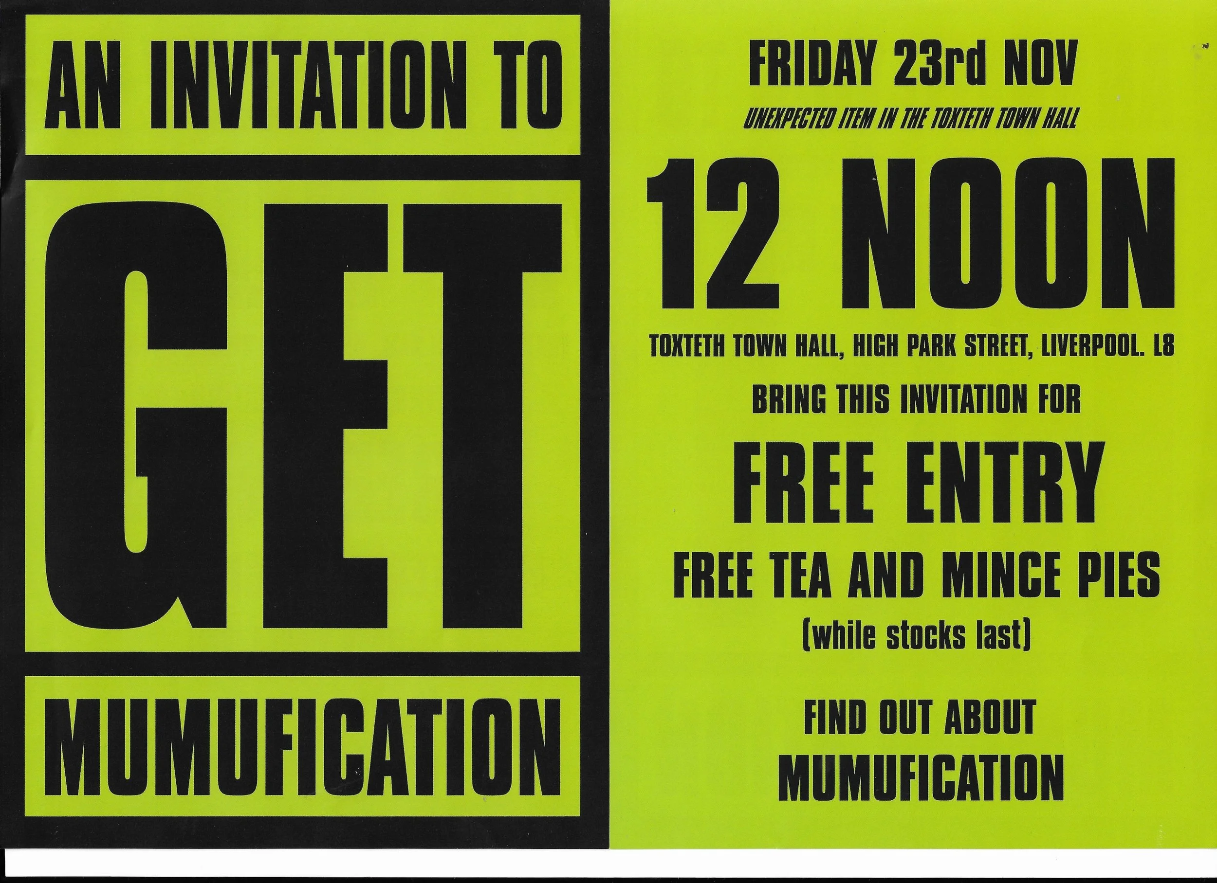 SPECIAL EVENTS AND ACTIVITIES — Toxteth Town Hall Community Resource Centre