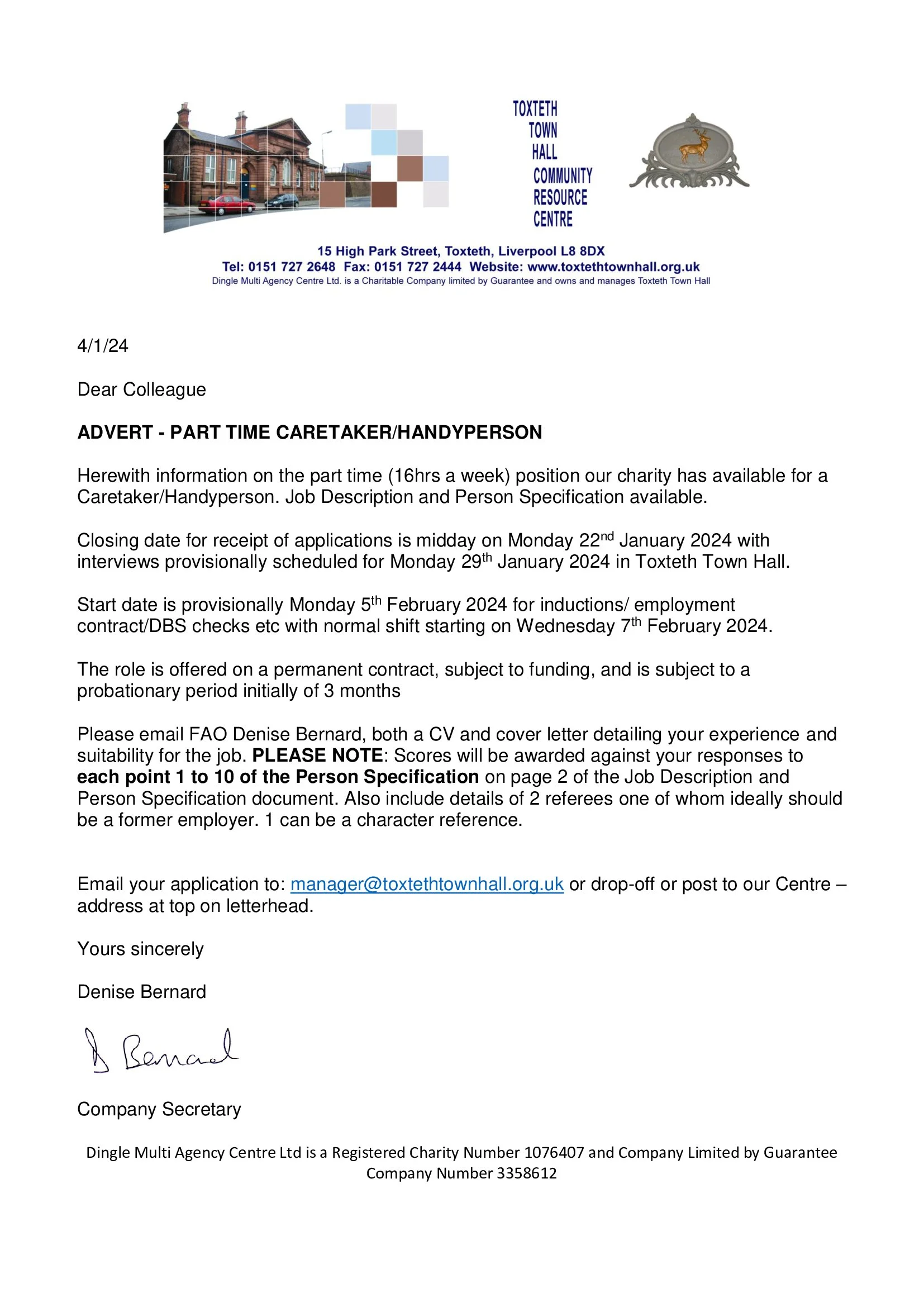 OPPORTUNITIES — Toxteth Town Hall Community Resource Centre