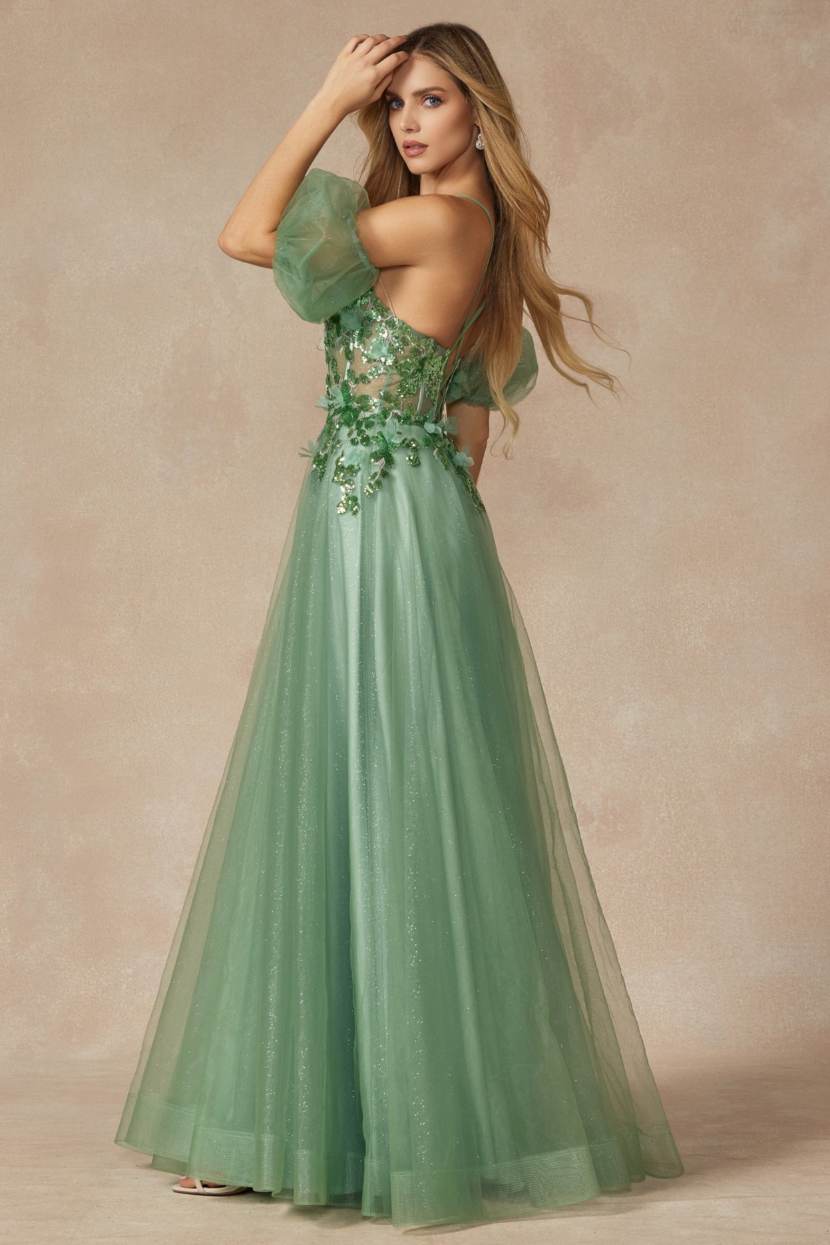 Sea Green A Line Prom Dress Jt2401 — Daniellys Boutique