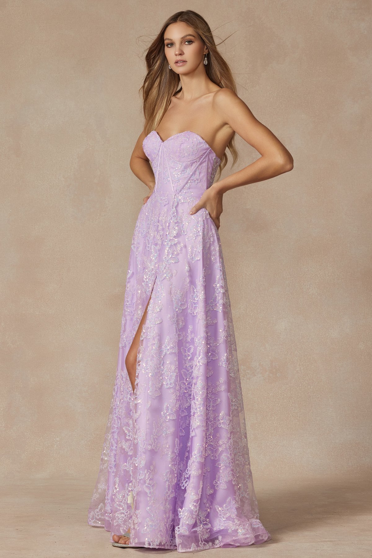 Lilac A-line Prom Dress- JT2403 — Danielly's Boutique