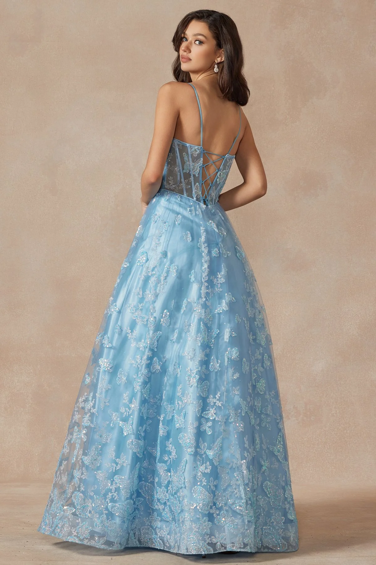 Ice Blue A-line Prom Dress — Danielly's Boutique