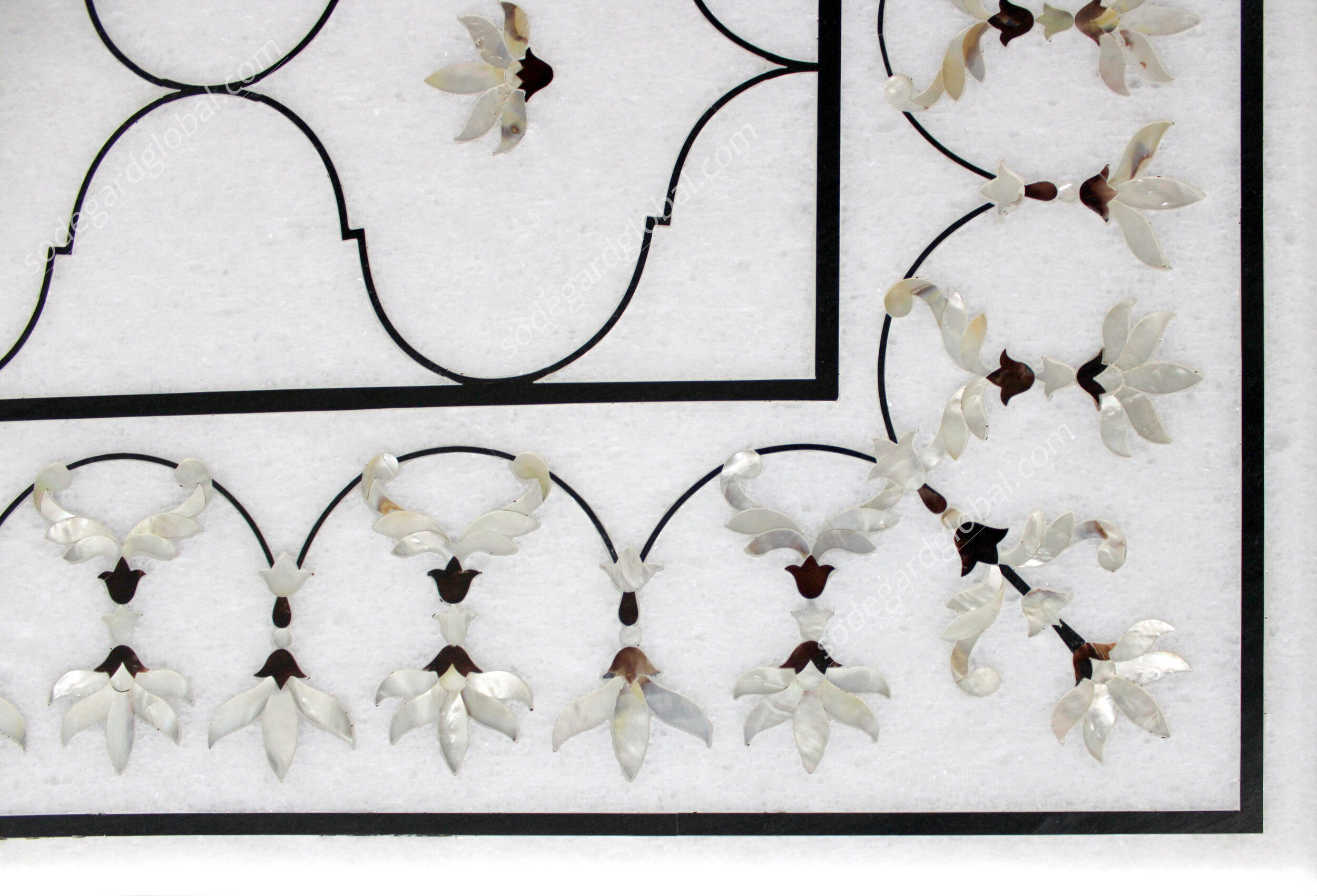 Mughal Lotus Inlay Dining Table (TOP ONLY) — Stephanie Odegard Co. Ltd ...