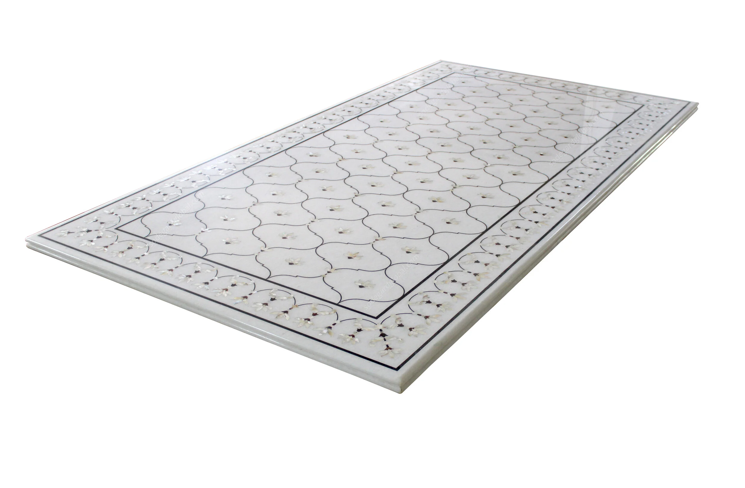 Mughal Lotus Inlay Dining Table (TOP ONLY) — Stephanie Odegard Co. Ltd ...