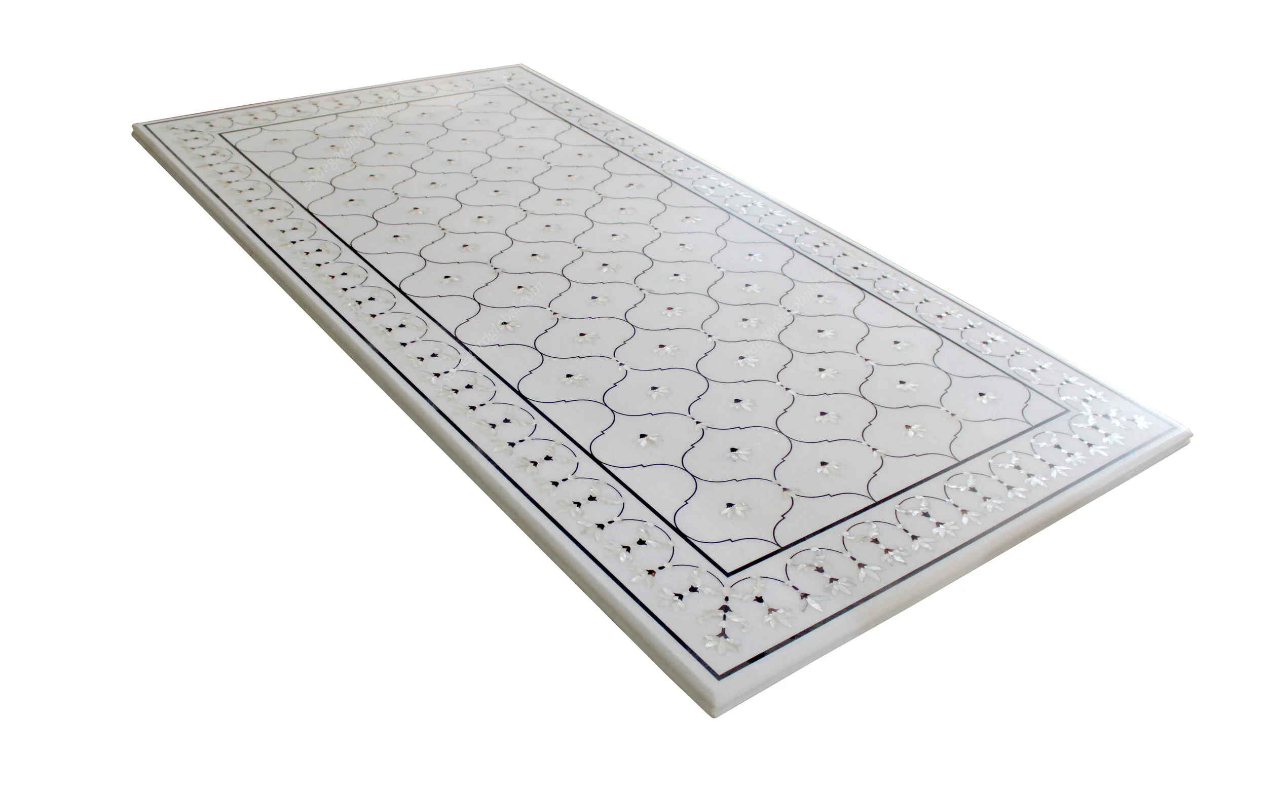 Mughal Lotus Inlay Dining Table (TOP ONLY) — Stephanie Odegard Co. Ltd ...