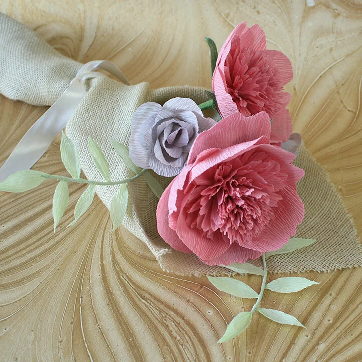 Buy Beautiful Crepe Paper Garden Rose Bouquet High-Quality Craft ...
