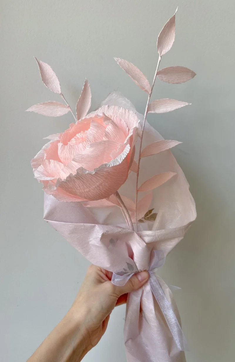Buy Beautiful Crepe Paper Garden Rose Bouquet High-Quality Craft ...