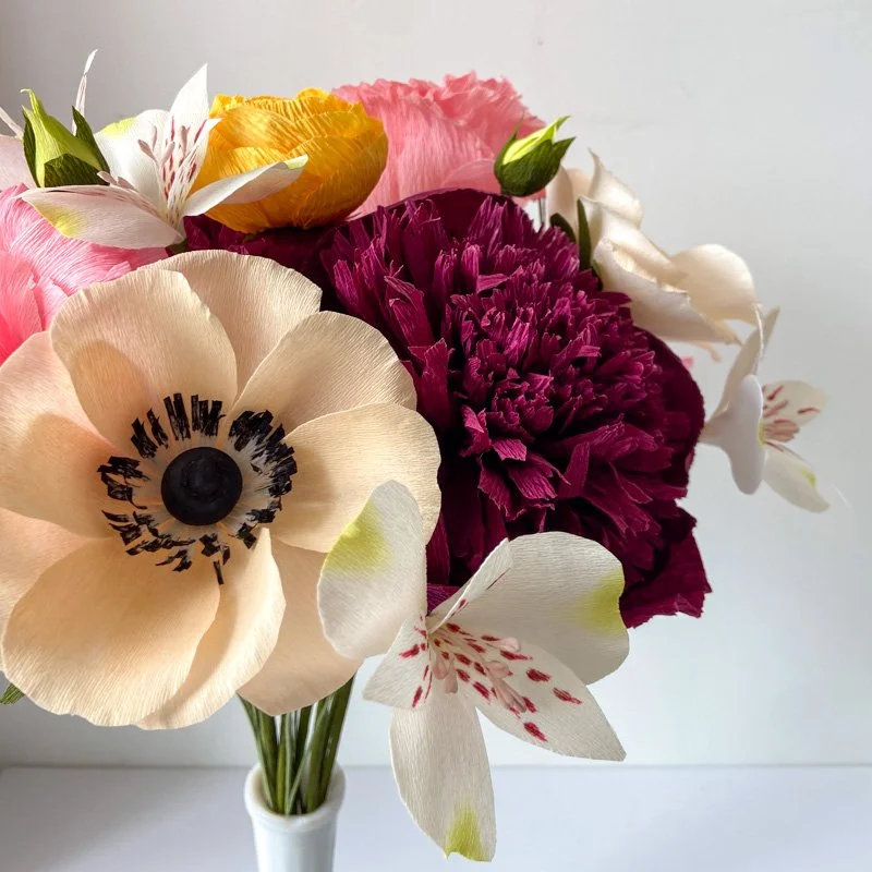 Buy Beautiful Crepe Paper Garden Rose Bouquet High-Quality Craft ...