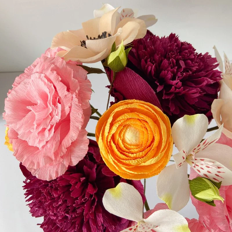 Buy Beautiful Crepe Paper Garden Rose Bouquet High-Quality Craft ...