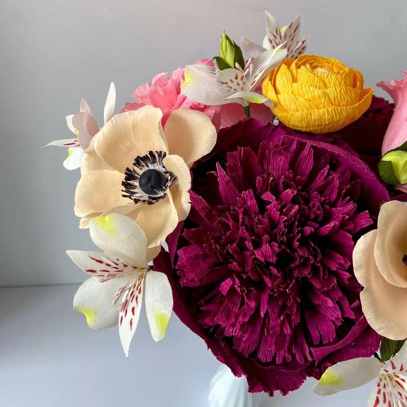 Buy Beautiful Crepe Paper Garden Rose Bouquet High-Quality Craft ...