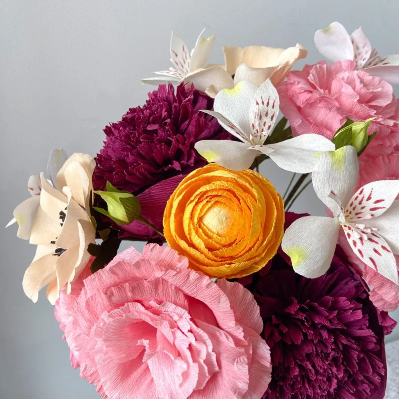 Buy Beautiful Crepe Paper Garden Rose Bouquet High-Quality Craft ...