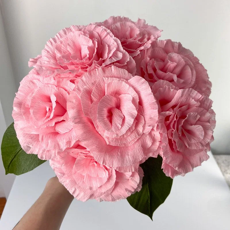 Long Stem Roses Crepe Paper Flower Centerpiece Arrangement & Decoration ...