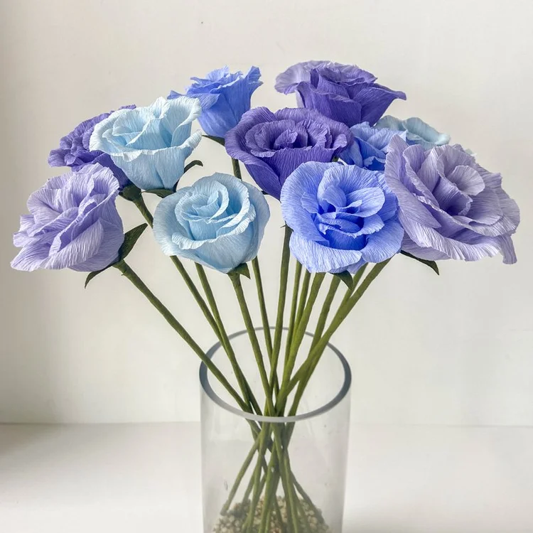 Buy Beautiful Crepe Paper Garden Rose Bouquet High-Quality Craft ...