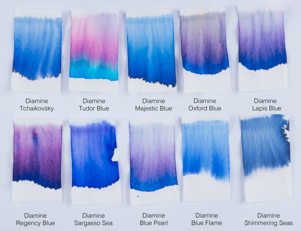 Ink Comparison: Diamine Blues — Macchiato Man