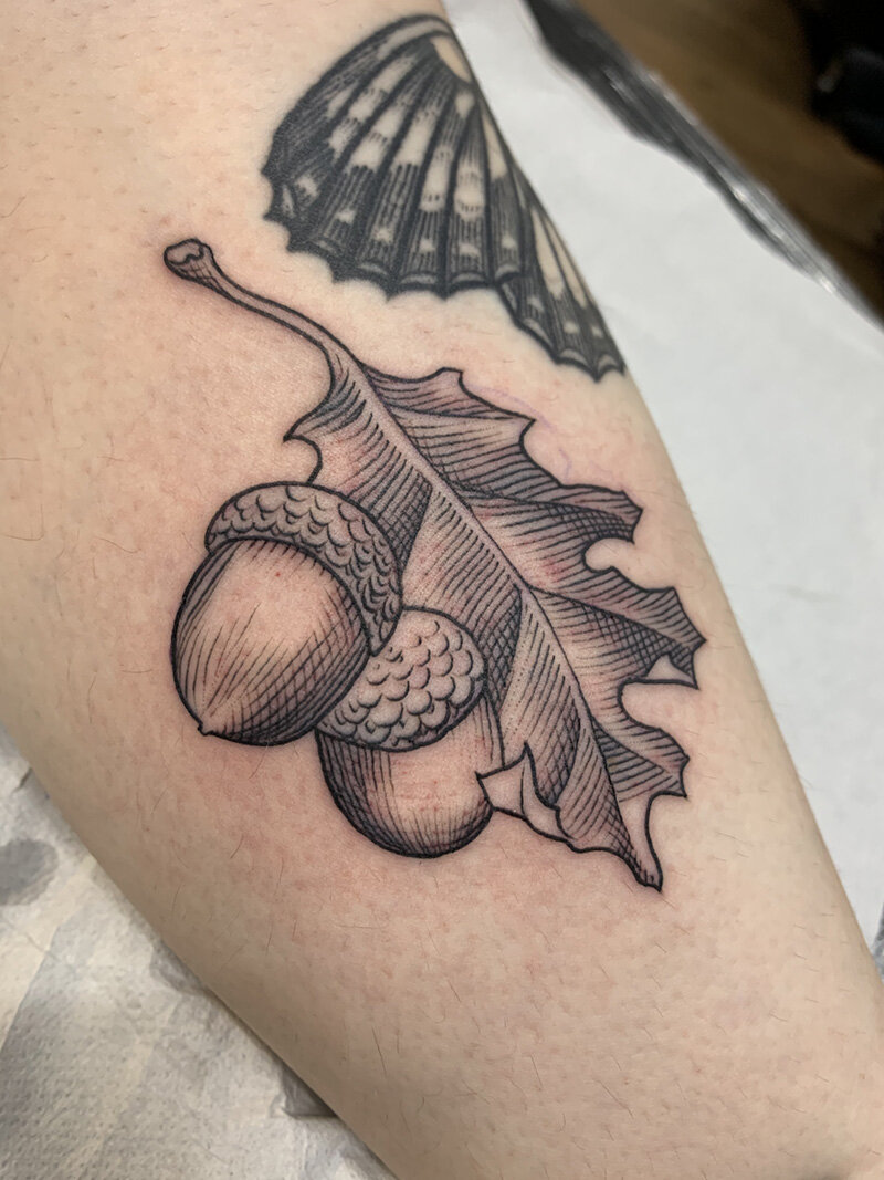 Traditional Acorn Tattoo