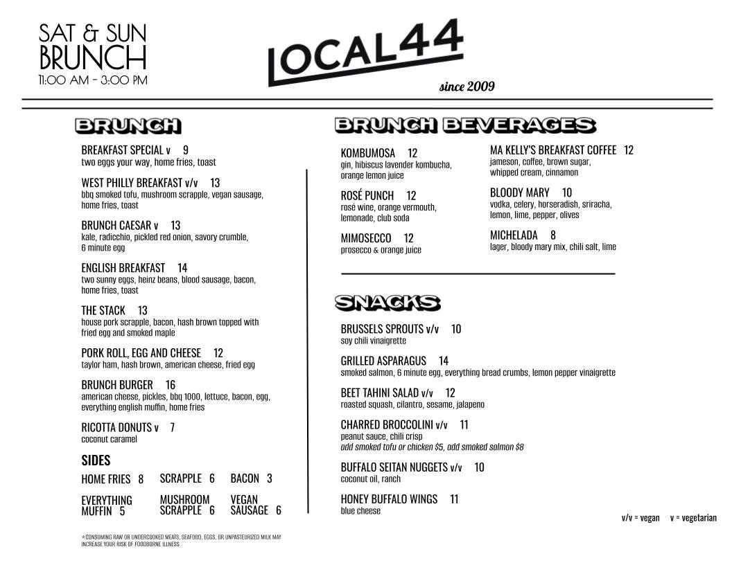 Dinner & Brunch — Local 44 | West Philly