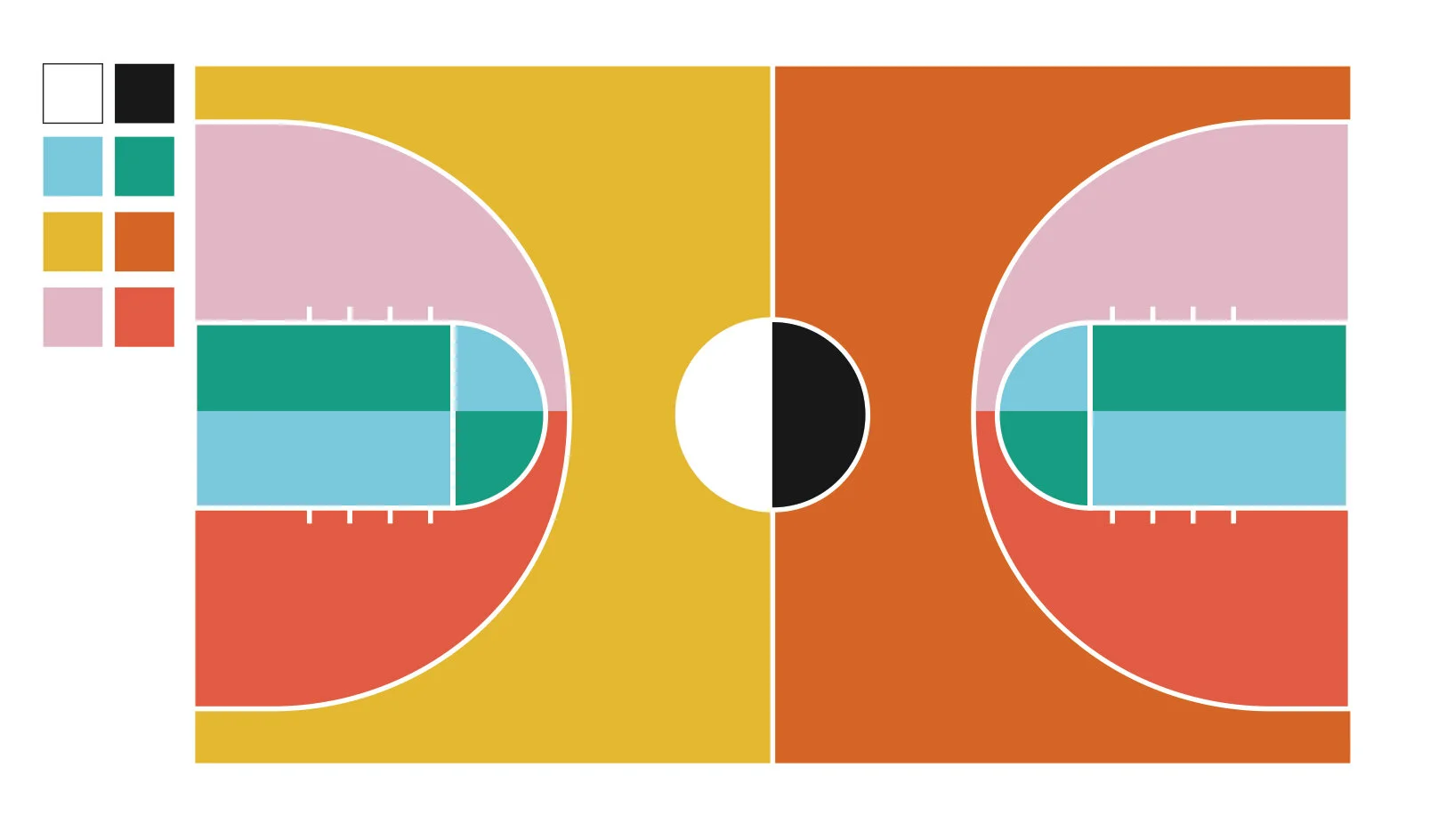 Basketball Court Graphic Design