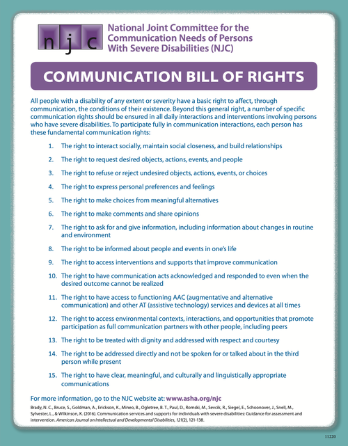 Why the Communication Bill of Rights? — NWACS