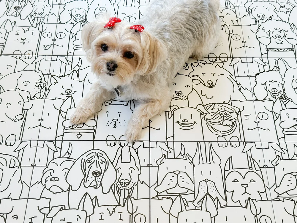 Pawsh Pups Porcelain Tile Collection - Artistic Dog Tile Designs 10x10 ...
